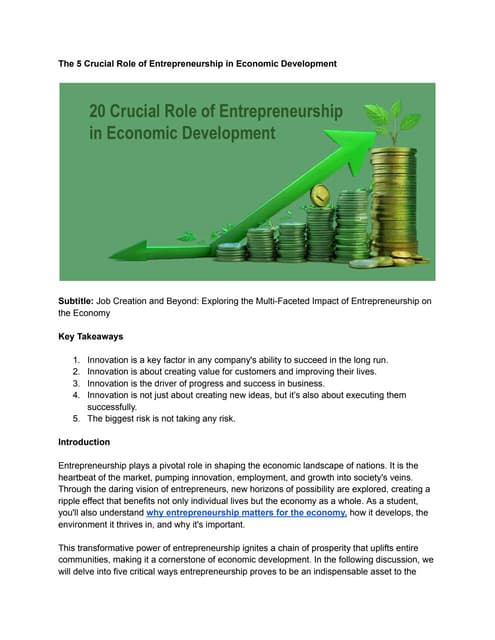 Role of Women Entrepreneurship in Economic Development | PPT