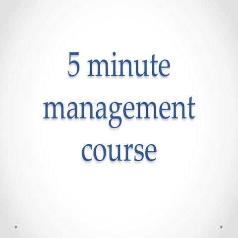 The 5 minute management course | PDF