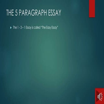 The 5 paragraph essay | PPTX