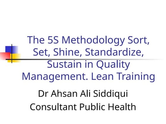Implementation of 5S in laboratory | PPTX