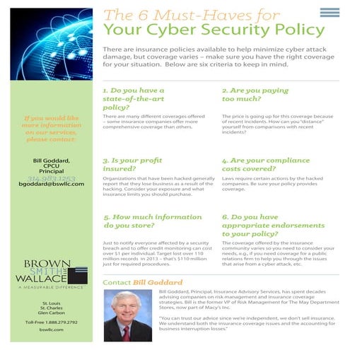The 6 Must-Haves for Your Cyber Security Policy | PDF