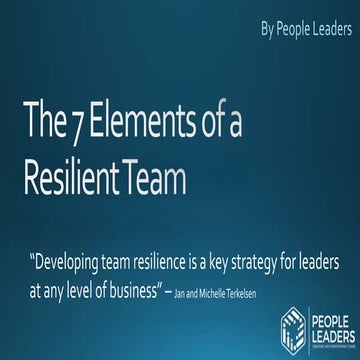 The 7 elements of a resilient team | PPTX