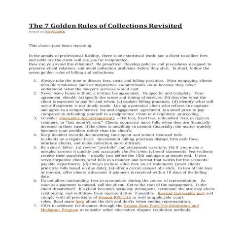 The 7 golden rules of collections | PDF