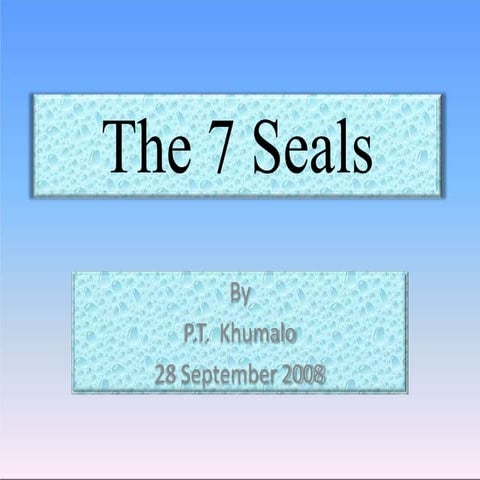 the7sealspowerpointofthebookofrevelation | PPTX