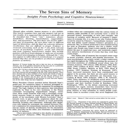 The 7sins of memory | PDF
