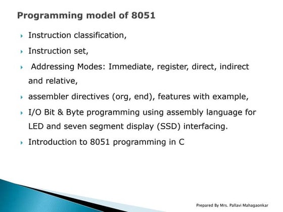 Arithmetic And Logical Instructions 8051 Microcontroller Ppt