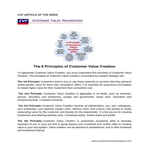 The 8 Principles of Customer Value Creation | PDF