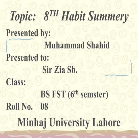 The 8th Habit summary | PPTX