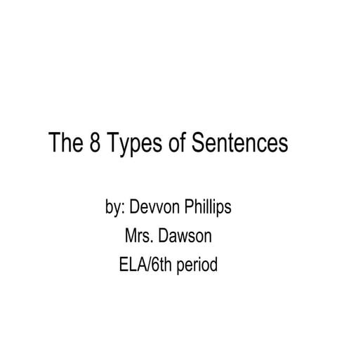 The 8 types of sentences | PPT