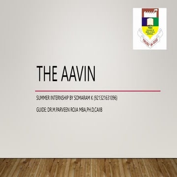 AAVIN milk production PPT | PPT