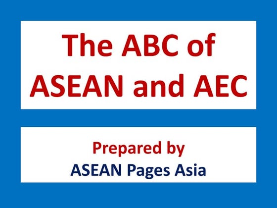 ASEAN to AEC | PPTX | Science