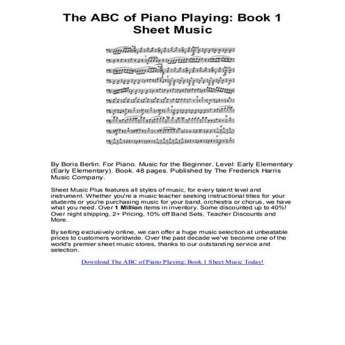The abc of piano playing book 1 sheet music | PDF