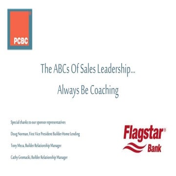 The ABCs Of Sales Leadership...Always Be Coaching | PPT