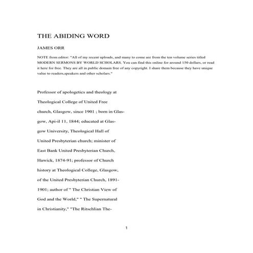 The abiding word | PDF