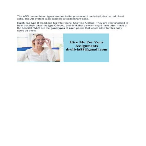 The ABO human blood types are due to the presence of carbohydrates on.pdf