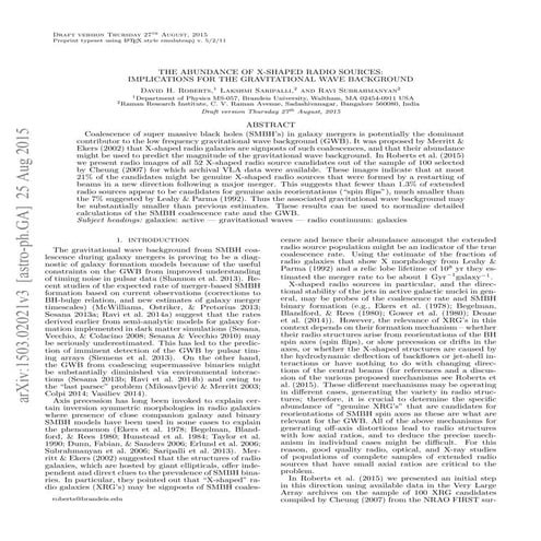 The Abundance Of X Shpoaed Radio Sources Implications For The Gravitational Wave Background Pdf