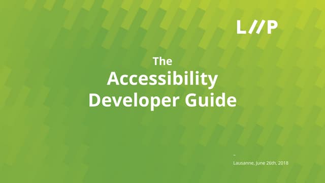 The accessibility developer guide | PPT The accessibility developer guide | PPT
