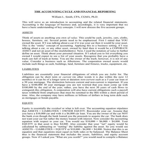 The accounting cycle and financial reporting | DOC