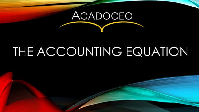 Accounting Equation | PPT