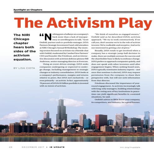 The Activism Playbook Duality - IR Update December 2017 | PDF ...