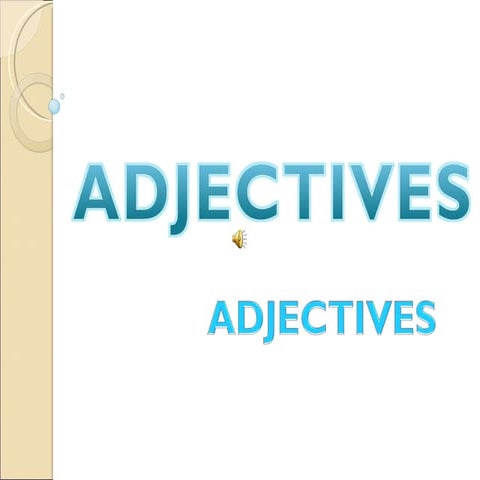 The adjectives | PPT