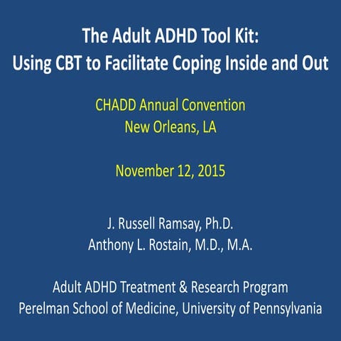 The adult ADHD tool kit for everday life handling strategies | PDF