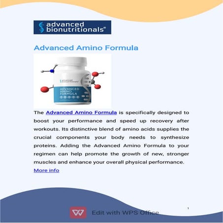 The Advanced Amino Formula . My pdf.File