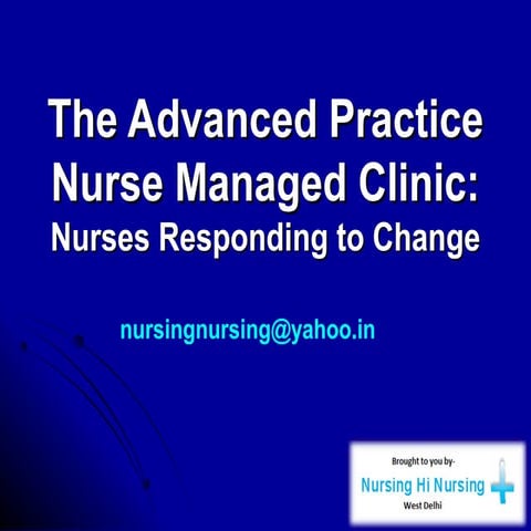 The advanced practice_nurse_managed_clinic | PPT