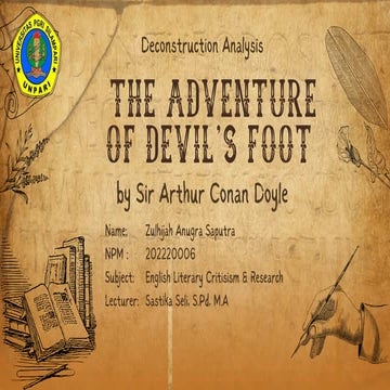 THE ADVENTURE OF DEVILS'S FOOT ARTHUR CONAN | PDF