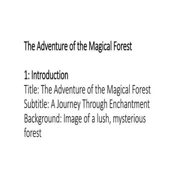 The Adventure of the Magical Forest.pptx