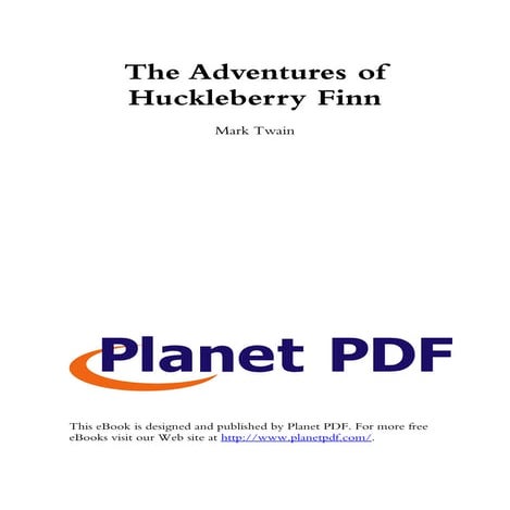 The Adventures Of Huckleberry Finn | PDF | Fiction | Books and Literature