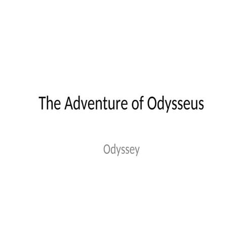 The Adventures of Odysseus.ppt great epic | PPT