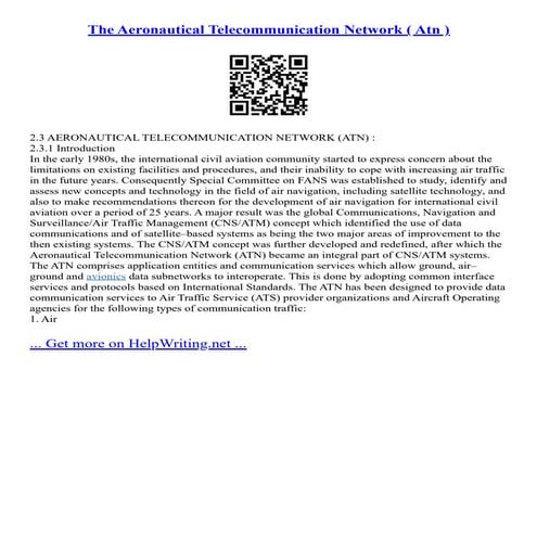 The Aeronautical Telecommunication Network ( Atn ) | PDF | Computing | Technology & Computing