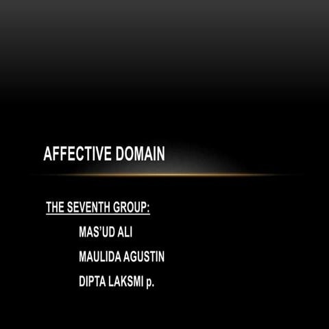 Presentation of the affective domain, The Seventh Group | PPT