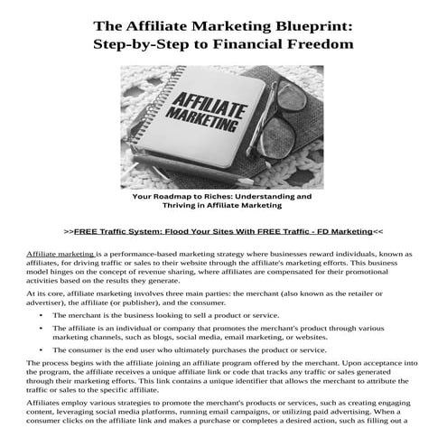 The Affiliate Marketing Blueprint: Step-by-Step to Financial Freedom | PDF