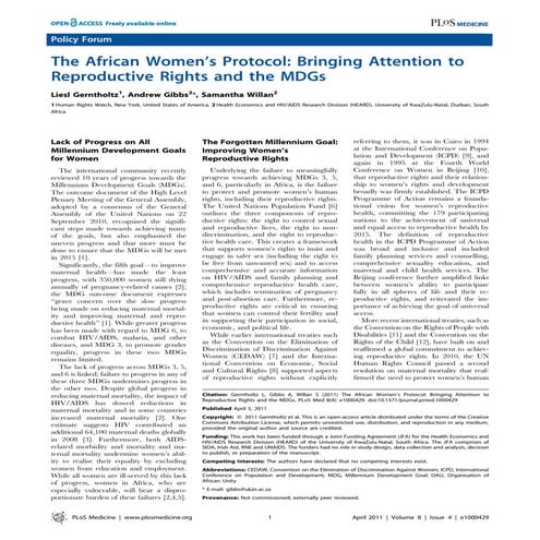 The african women's protocol: Bringing Attention to Reproductive Rights ...
