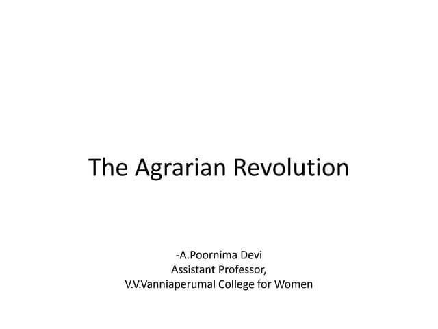 The agrarian revolution | PPTX