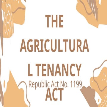 The agricultural tenancy act. Power point | PPTX