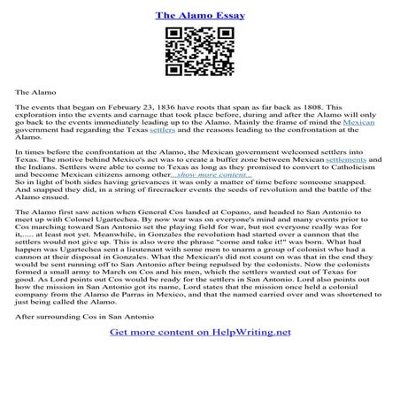 The Alamo Essay | PDF