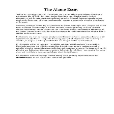 The Alamo Essay | PDF