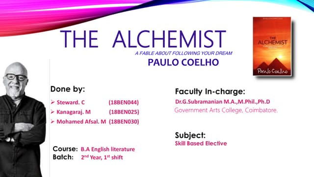 The Alchemist Book written by Paulo Coelho | PDF