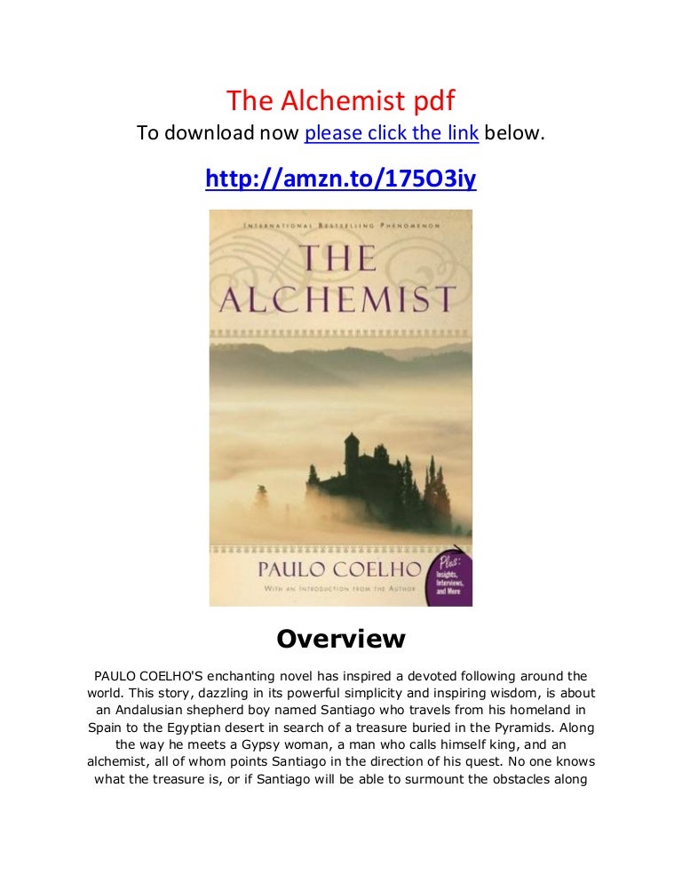 The alchemist pdf