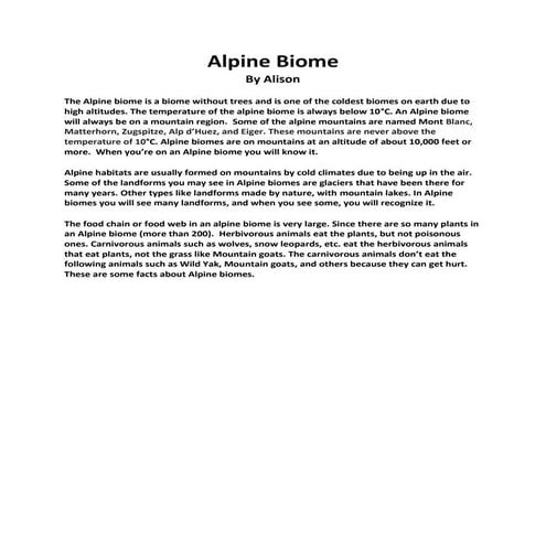 The alpine biome | PDF