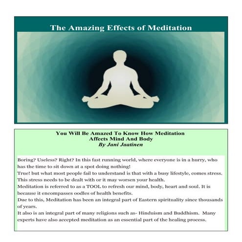 The Amazing Effects of Meditation | PDF