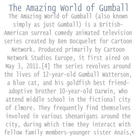 The amazing world of gumball | PPTX