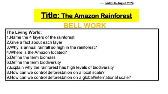 Deforestation of the Amazon Rainforest-Global Headwinds | PPT