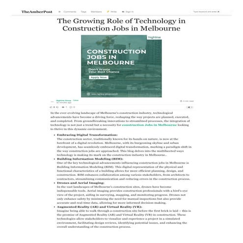 Role Of Technology in Modern Construction | PDF