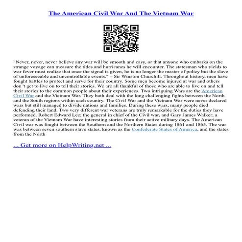 The American Civil War And The Vietnam War | PDF