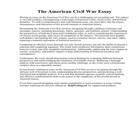 The American Civil War Essay | PDF