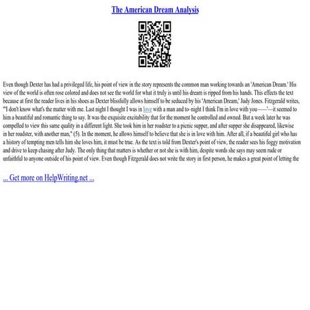 The American Dream Explained _ The Great Gatsby: Important Quotes ...